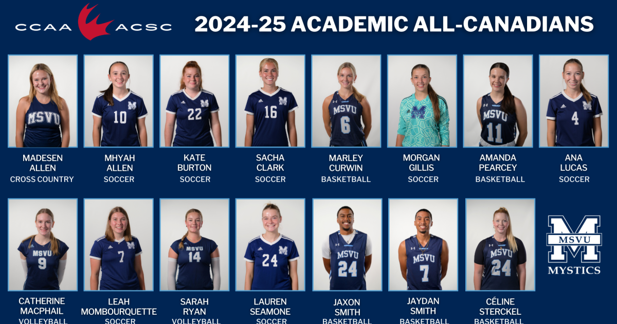 15 Mystics named CCAA All-Canadians – Mount Saint Vincent University
